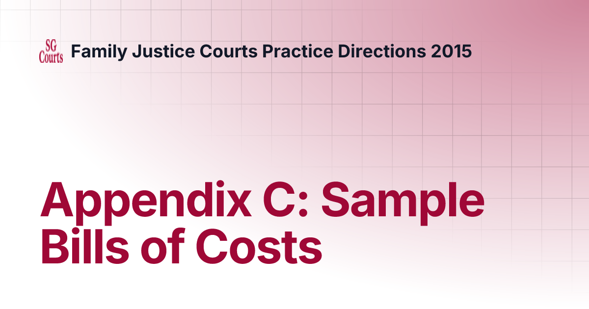 Appendix C: Sample Bills of Costs | Family Justice Courts Practice ...
